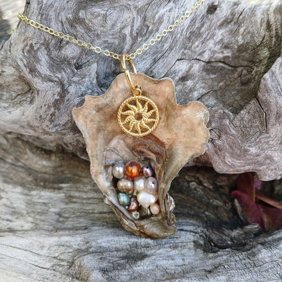 Hand Crafted | Jewelry | Oyster Shell And Pearls Necklace | Poshmark